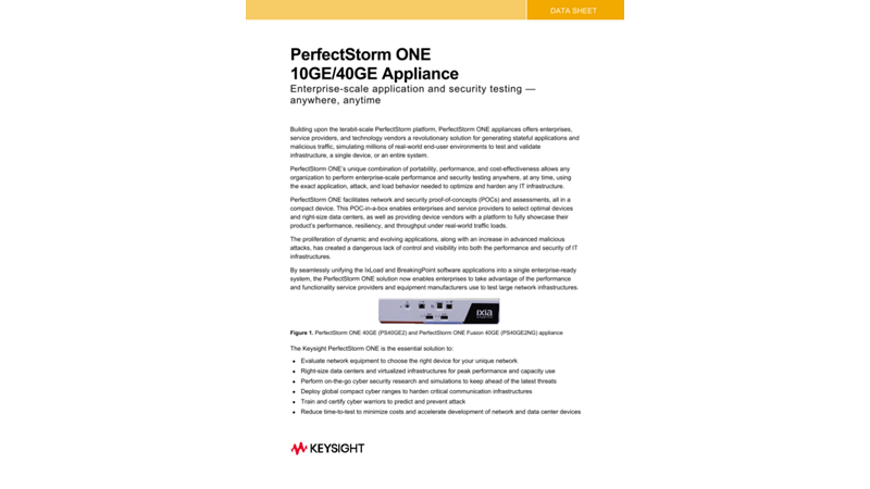 PerfectStorm ONE | Keysight